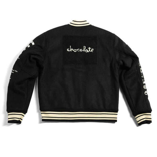 Chocolate Team Varsity Jacket - Black | Boarders