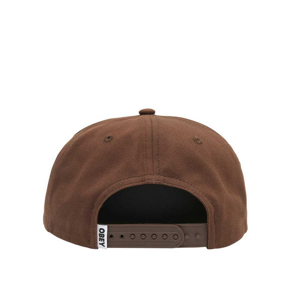Obey Obey Lowercase 5 Panel Snapback - Brown | Boarders